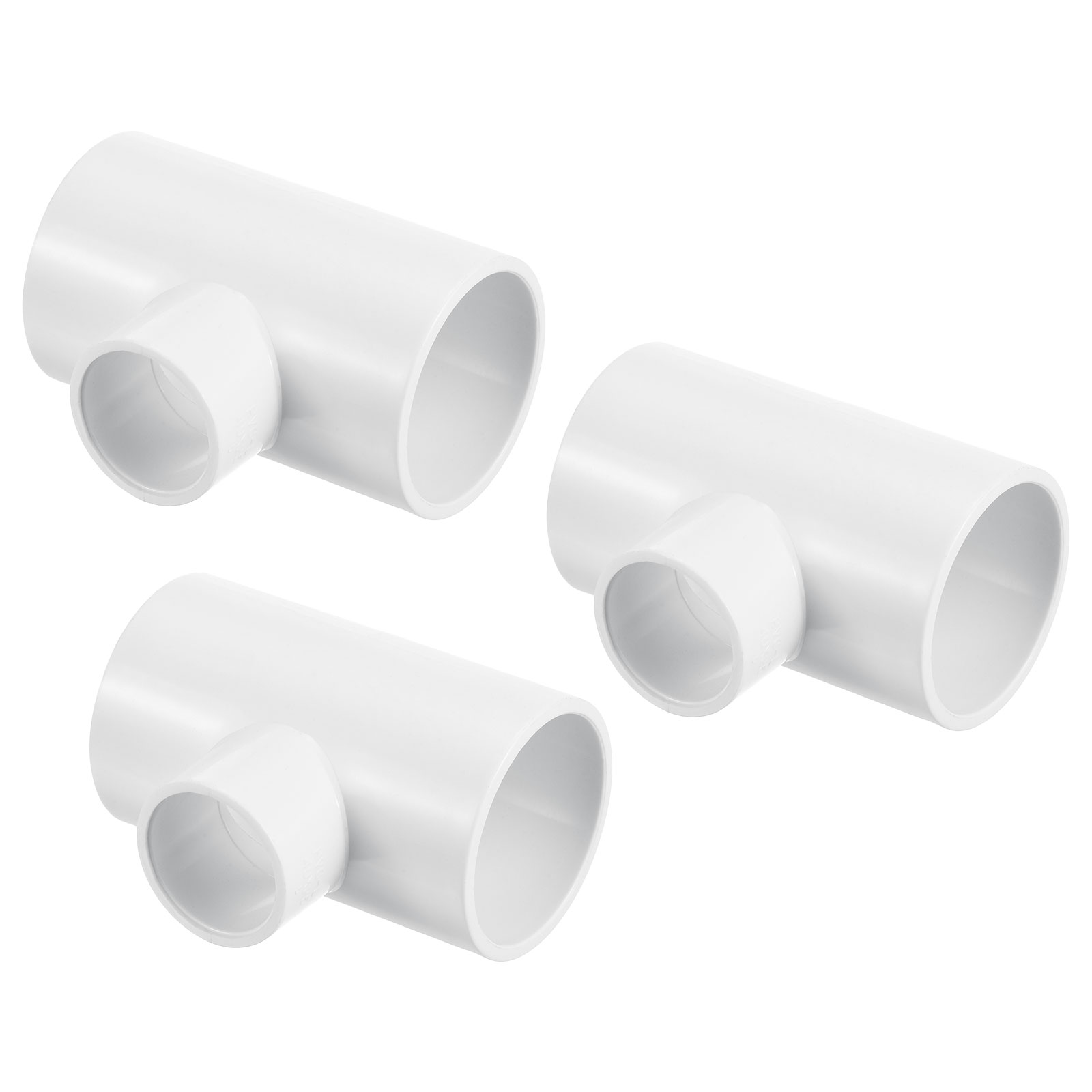 1 1/4" x 1" 3 Way Tee Pipe Fittings UPVC, 3 Pack Joint Coupling Pipe, White - Walmart.com