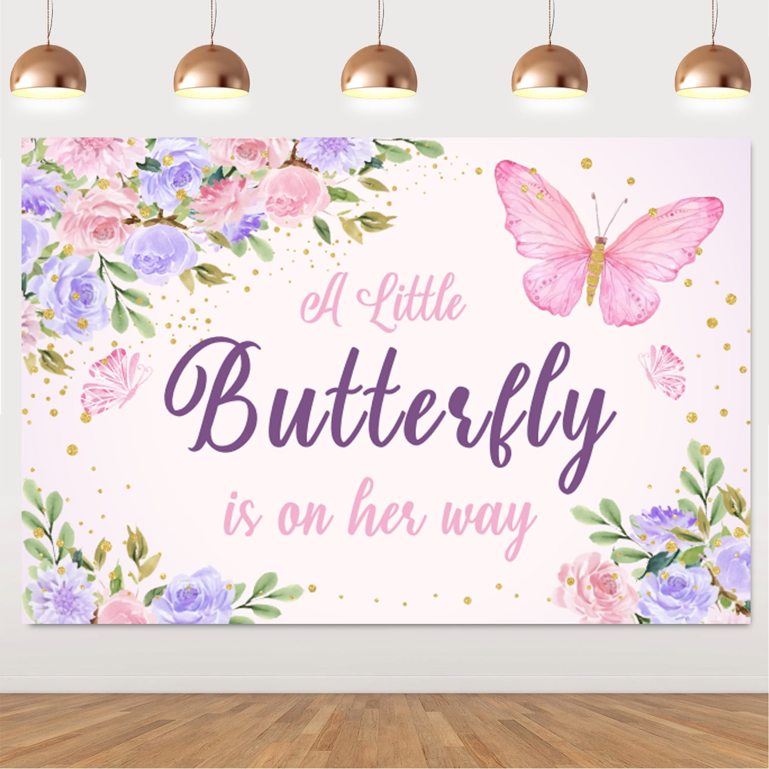 Joymemo Butterfly Baby Shower Backdrop, 3.2 x 4.9ft,Photo Studio ...