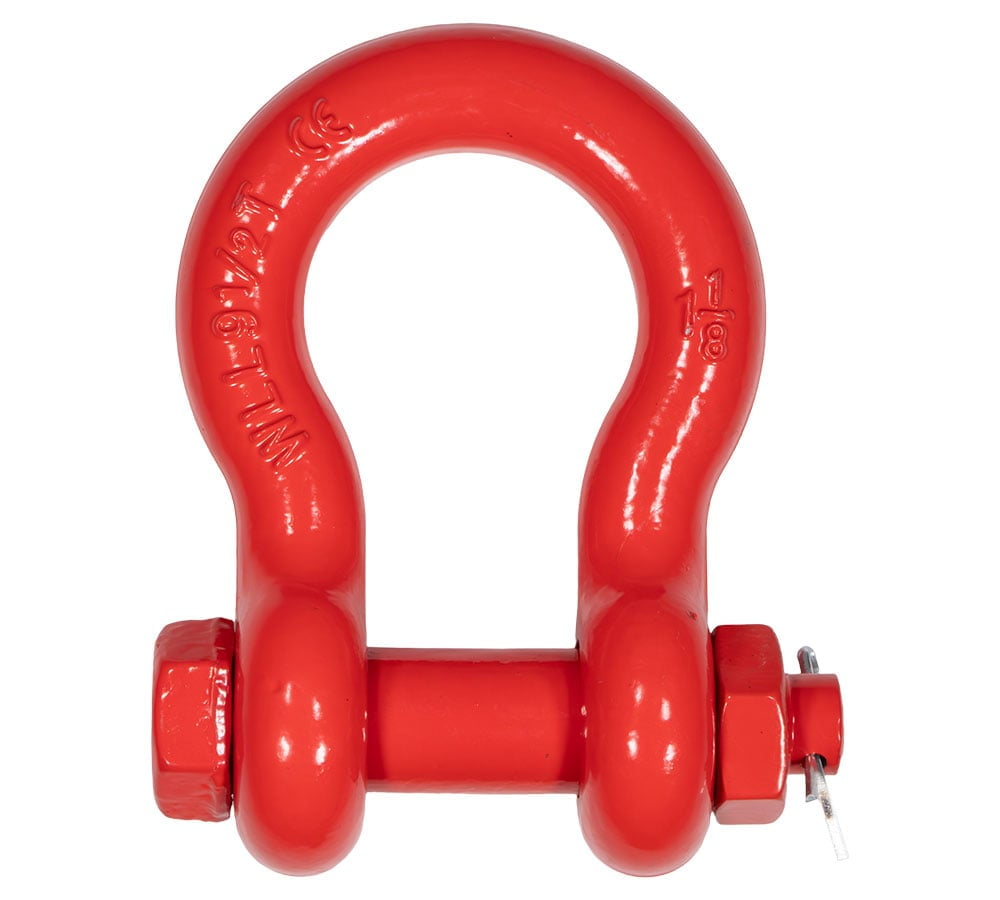 1-1/8" Anchor Shackle Forged Carbon Steel w/ Safety Screw Pin Load ...