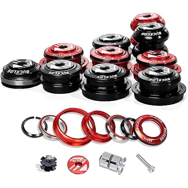 1-1/8 Bike Headset MTB Threadless 34 44 44-50.6 44-55 44-56 41.8-52mm, Straight Tapered Tube ...