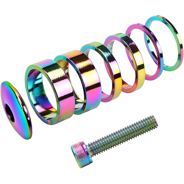 1 1/8 Inch Headset Spacer with Stem Top Cap Bolt Kit Rainbow 28.6mm ...