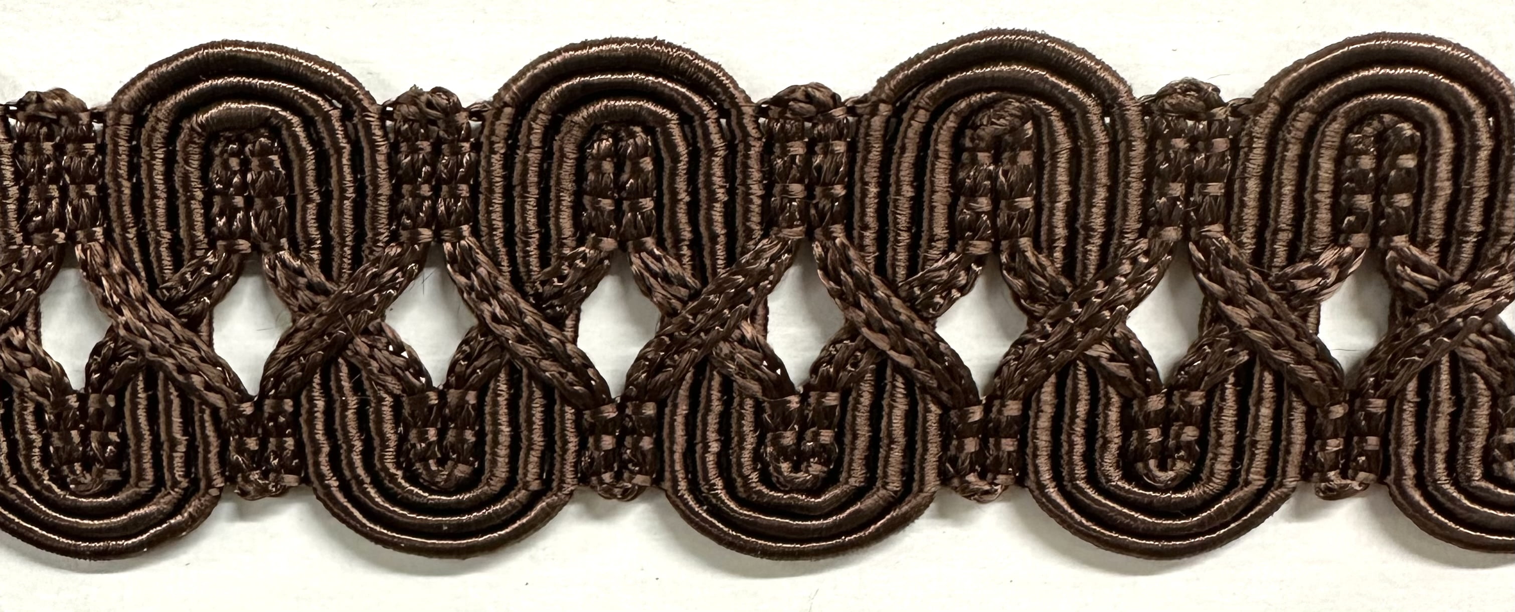 1-1/8" Large Scroll Gimp Braid Trimming - 6 Yards! - Color: Brown ...