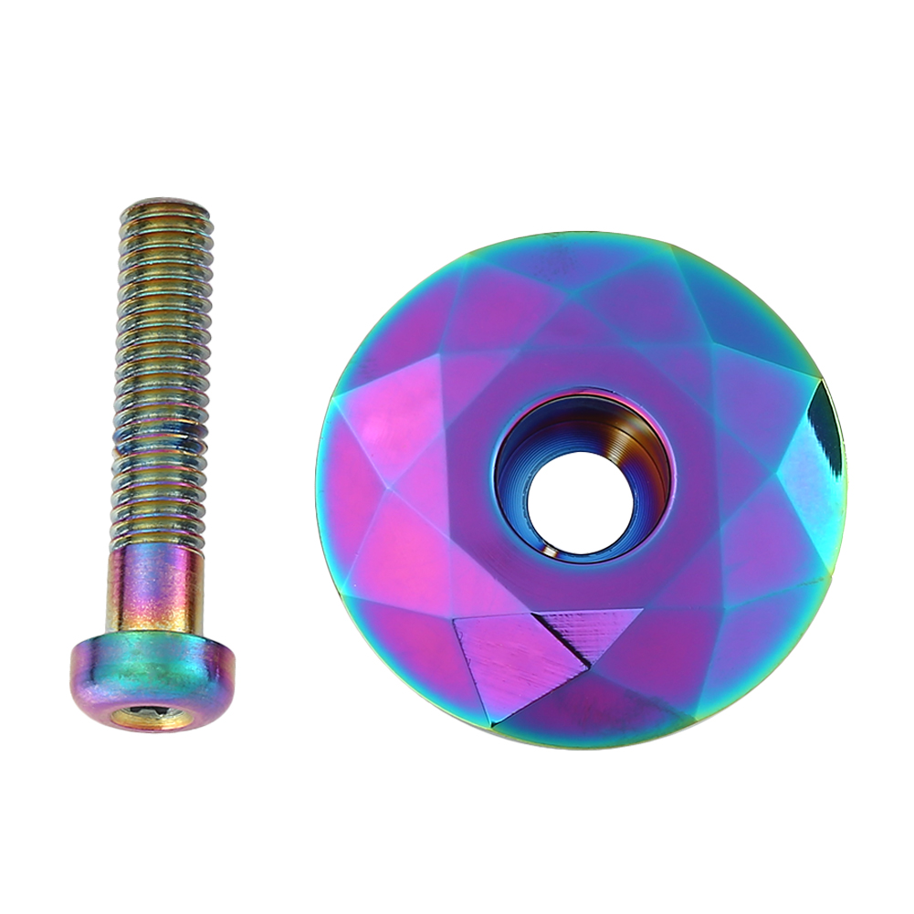 1-1/8 inch Bike Stem Top Cap Bicycle Headset Cap Cover with Bolt Burnt ...