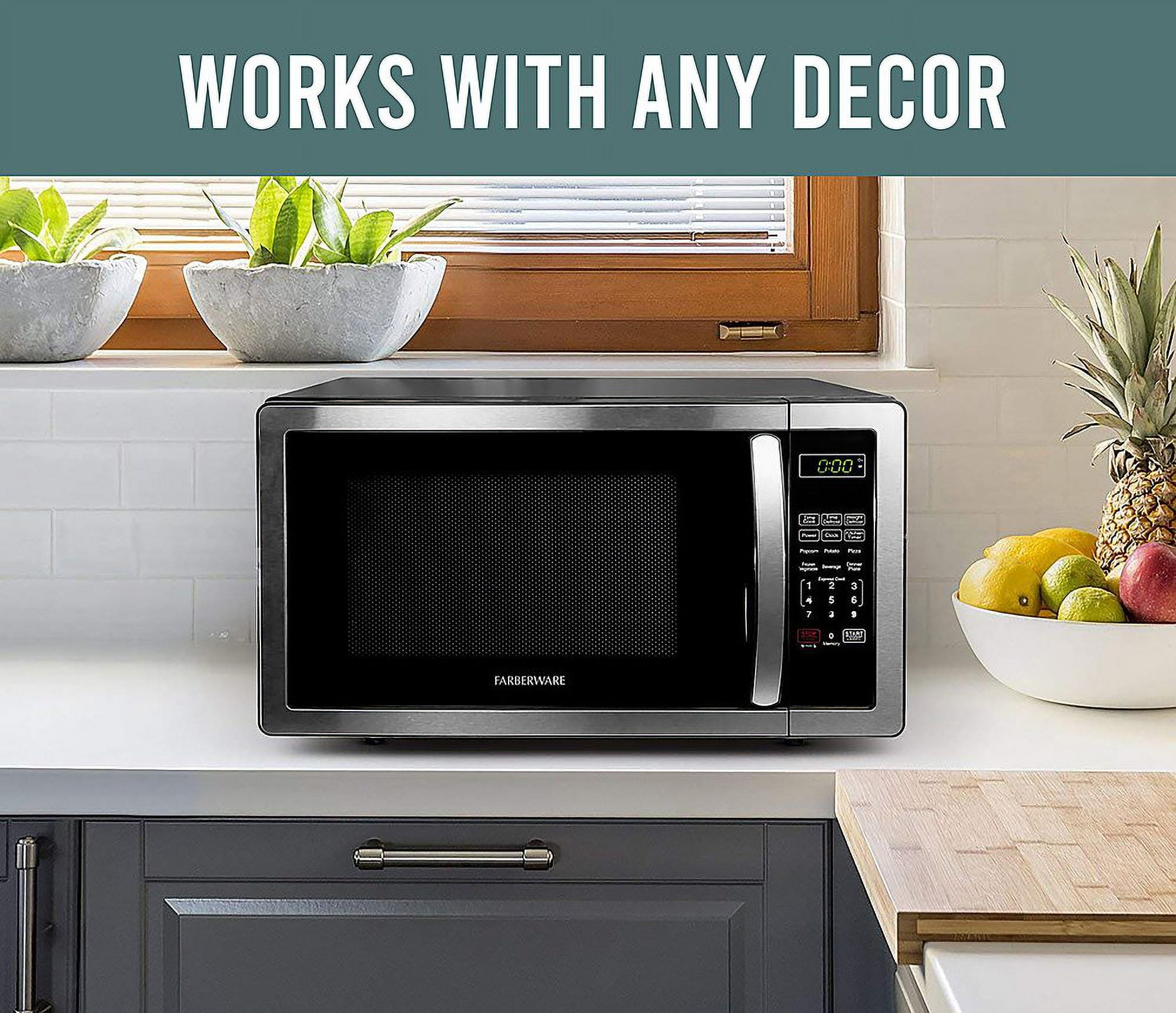 1.1 Cu. Ft. Classic Countertop Microwave Oven - Spacious Interior with ...