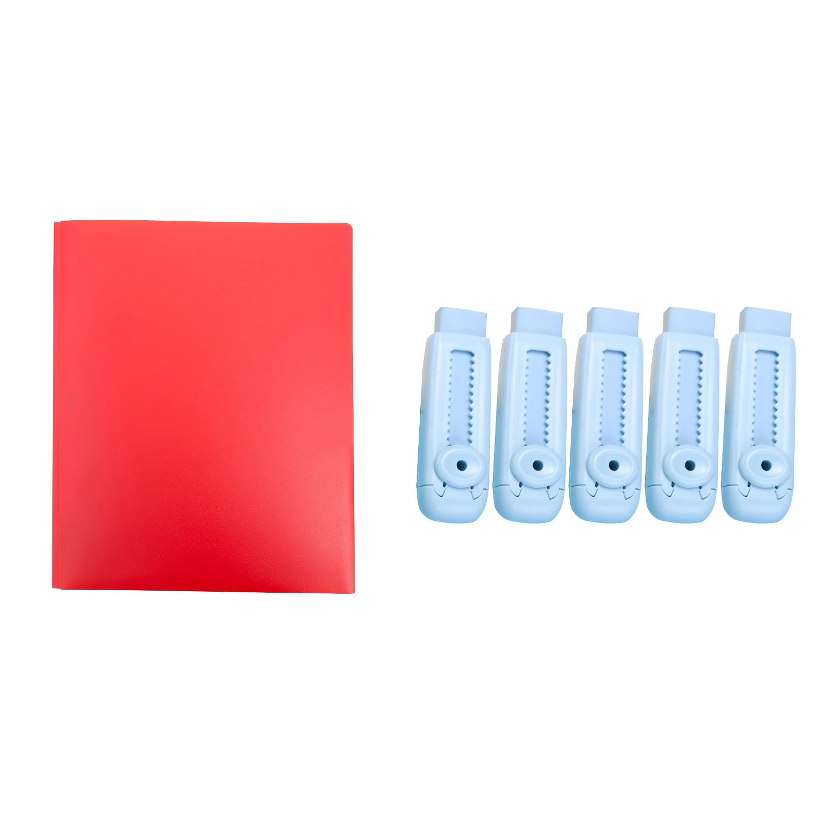 1*1*Folder+1*5 Erasers Clearance! Dunwell Colored Plastic Folder With ...