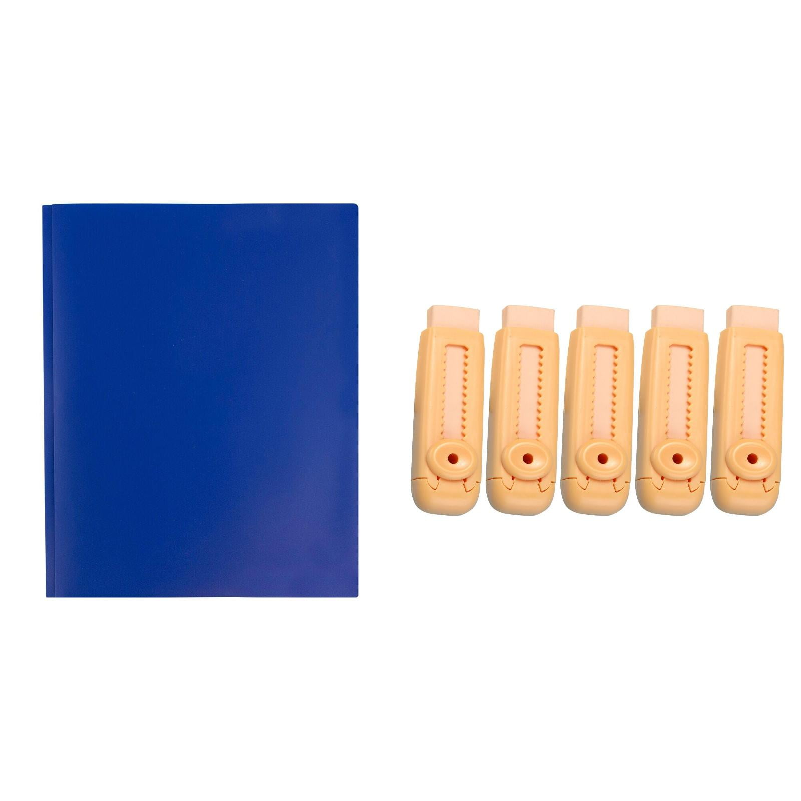 1*1*Folder+1*5 Erasers Clearance! Dunwell Colored Plastic Folder With ...