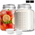 1.1 Gallon Wide Mouth Glass Canisters with Airtight Lids & Measurement ...