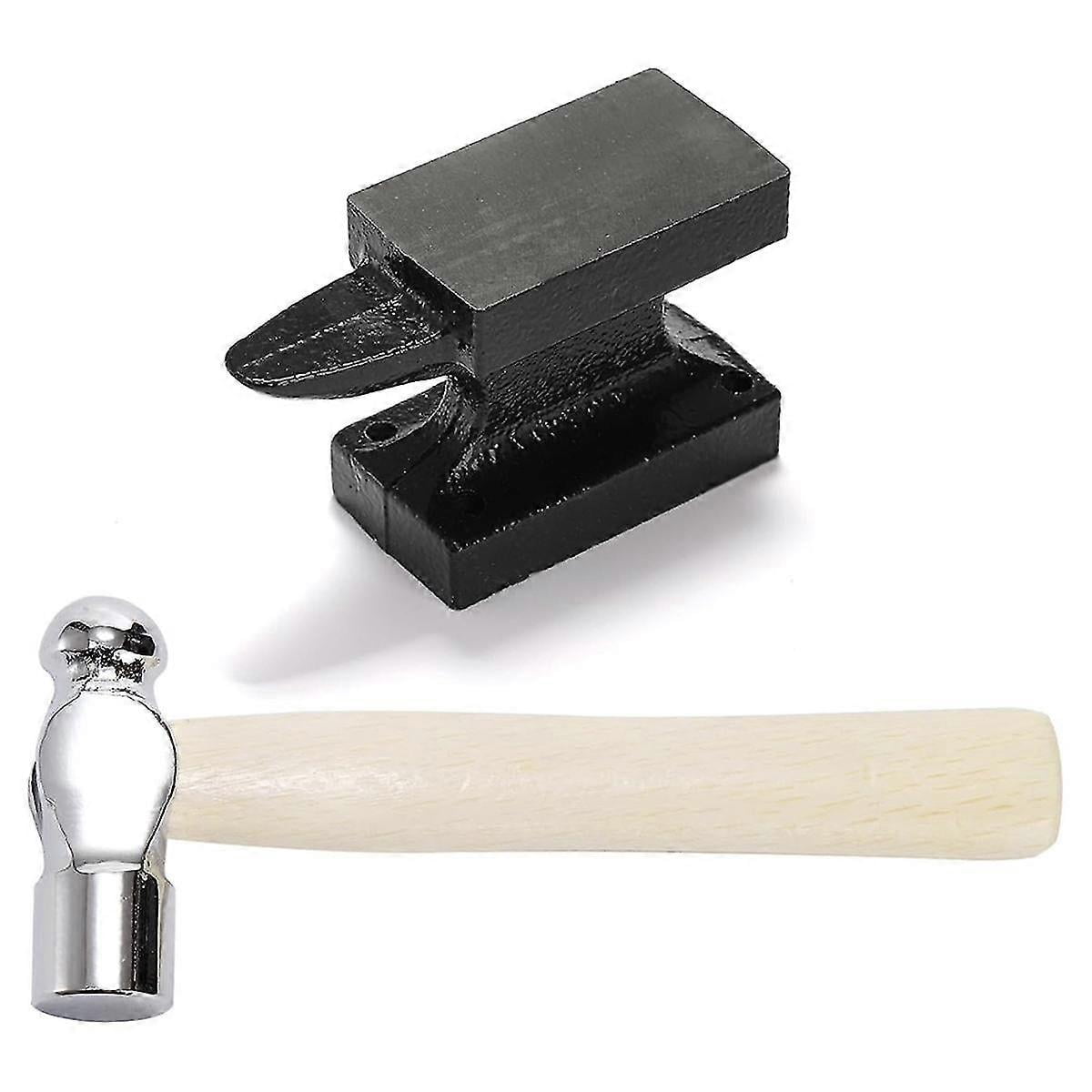 1.1 Lbs Small Horn Anvil Bench Block with Metal Stamping Hammer for ...