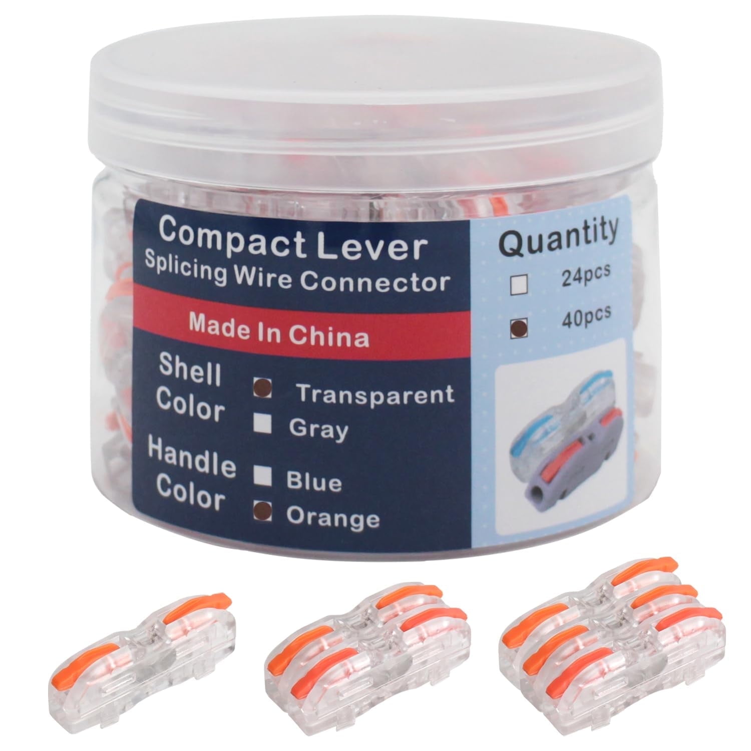1 in 1 Out Lever Nuts Compact Splicing Wire Connectors,40 Pcs in ...
