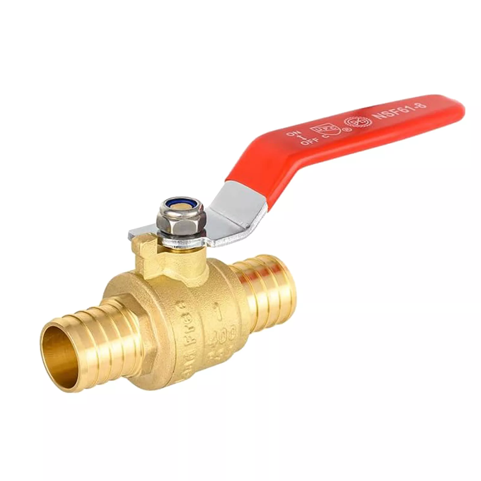 1"×1" Pex Crimp Ball Valve Red Handle Brass No Lead Free Shipping ...