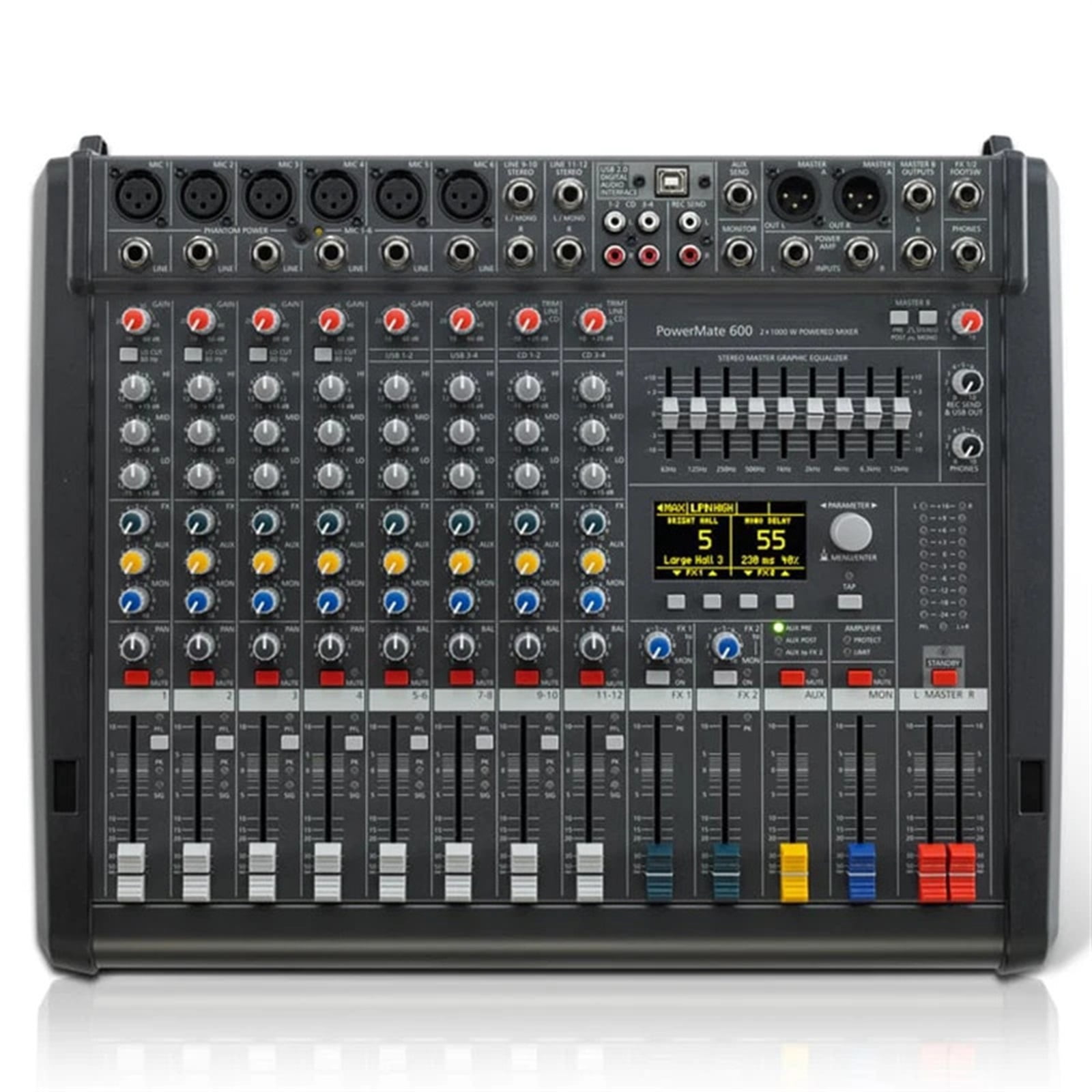 1:1 Powermate PM600-3 Power Audio Mixer Console 2*1000W 4Ω Professional ...