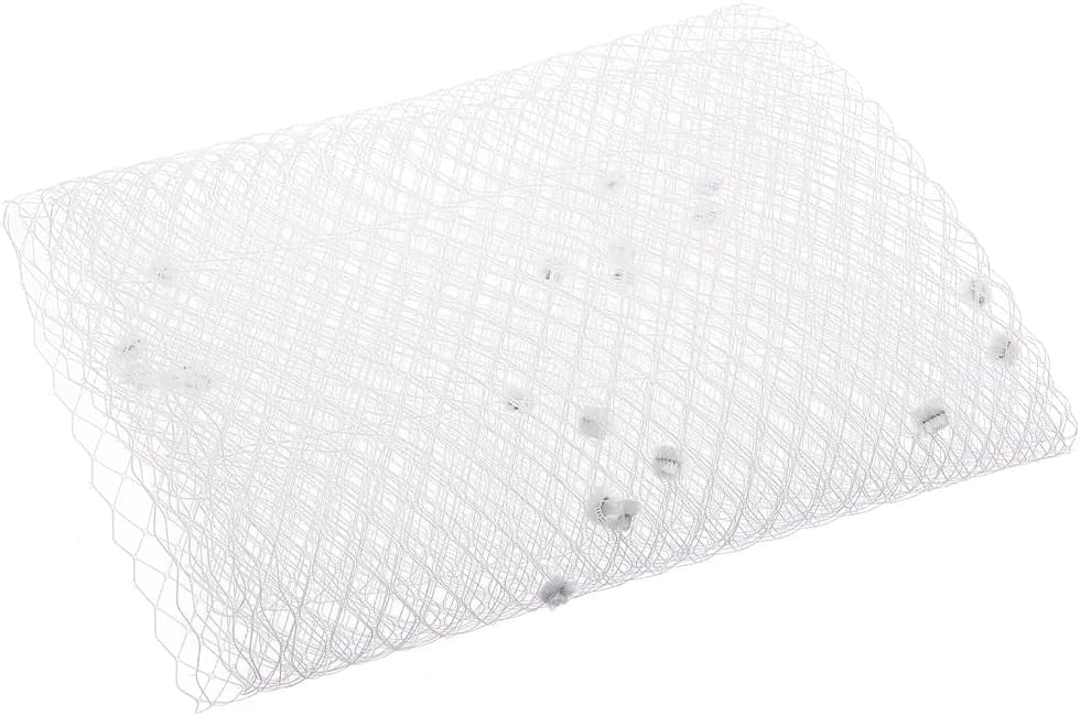 1.1 Yard/1M White Veil Neting Fabrics with Small Ball 17.7 Inch Wide ...
