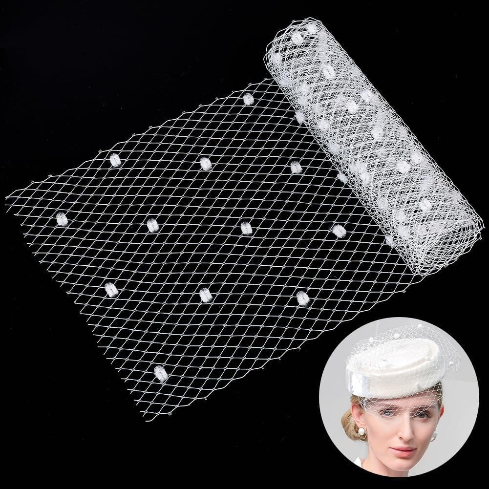 1.1 Yard Beige Bridal Veil Flapper Fascinator Mesh Veil Beige Veil ...