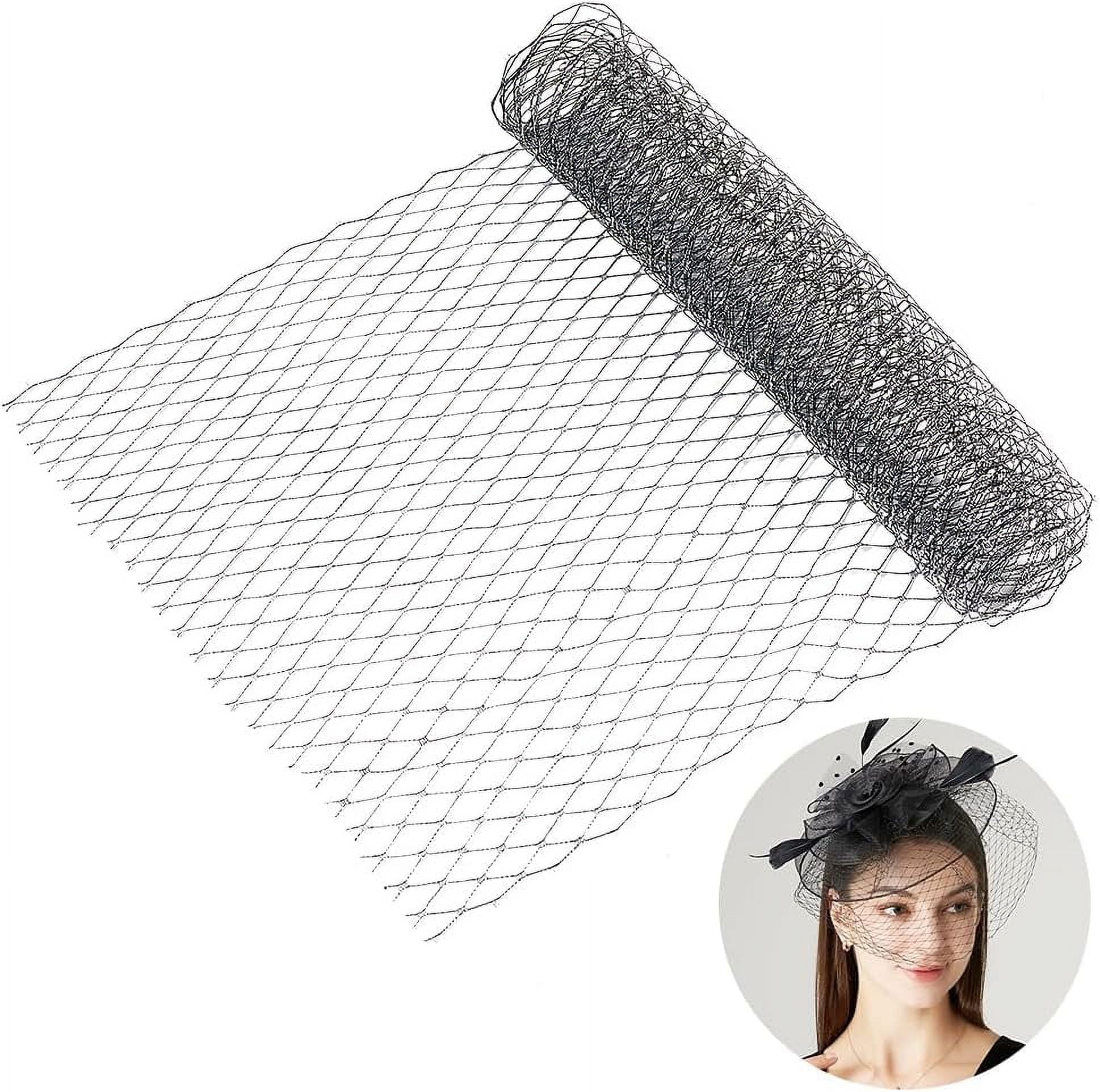 1.1 Yard Black Bridal Veil Flapper Fascinator Mesh Veil Black Veil ...