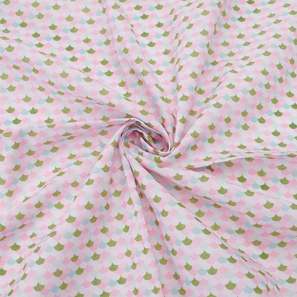 1.1 Yard Mermaid Scales Fabric 57 inch Wide Fish Scale Fabric Pink ...