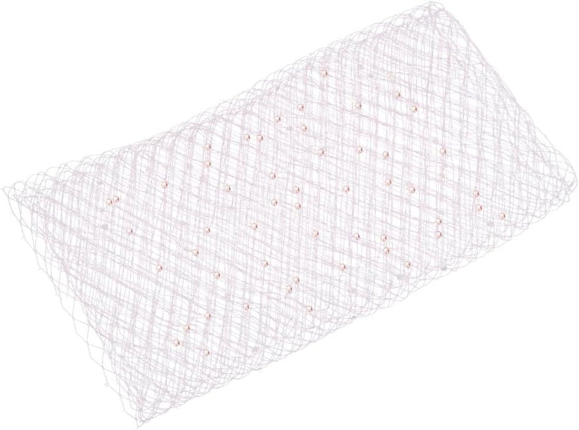 1.1 Yards/1M Pink Veil Neting Fabrics with Pink Rhinestone 9.8 Inch ...