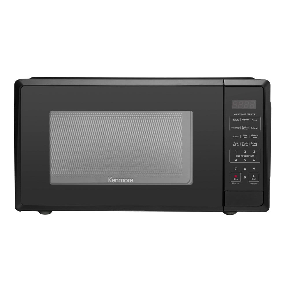 1.1 cu ft Countertop Microwave Oven, Black, 1000W, 6 Pre-set Menus ...