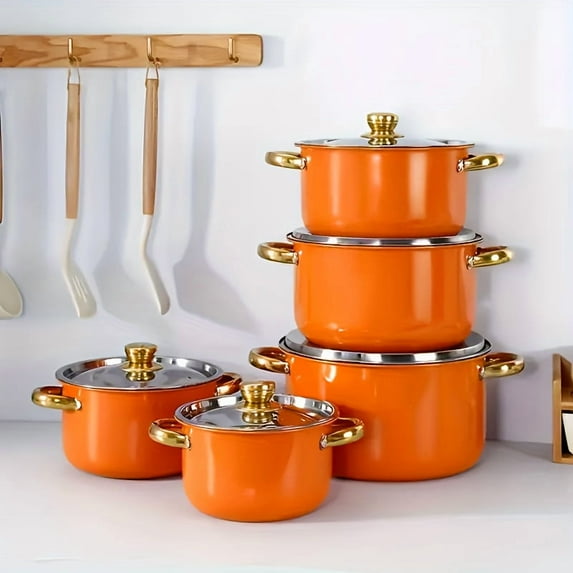 1/10/12pcs Stainless Steel Cookware Set - Non-Stick Frying Pan ...