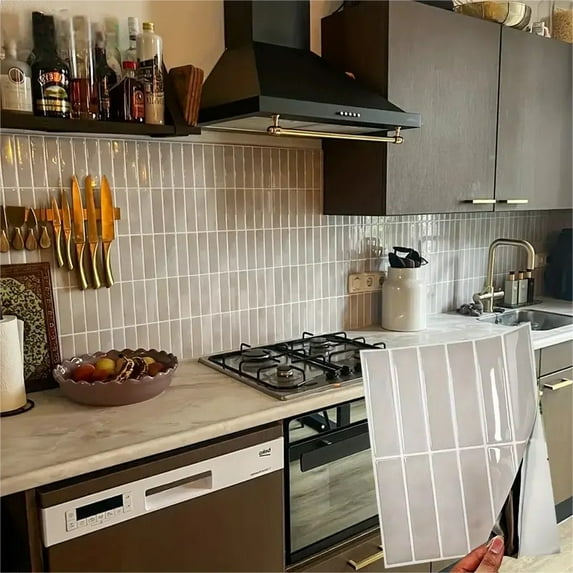 1/10/20/30pcs Self-Adhesive Wall Tiles Stickers, Heat Resistant Peel ...