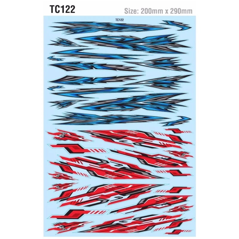 1/10 Body Sticker Decal Sheet for RC Drift Car Tamiya TT01 TT02 Kyosho ...