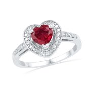 Created Ruby Sterling Silver Single-Stone Ring - Walmart.com