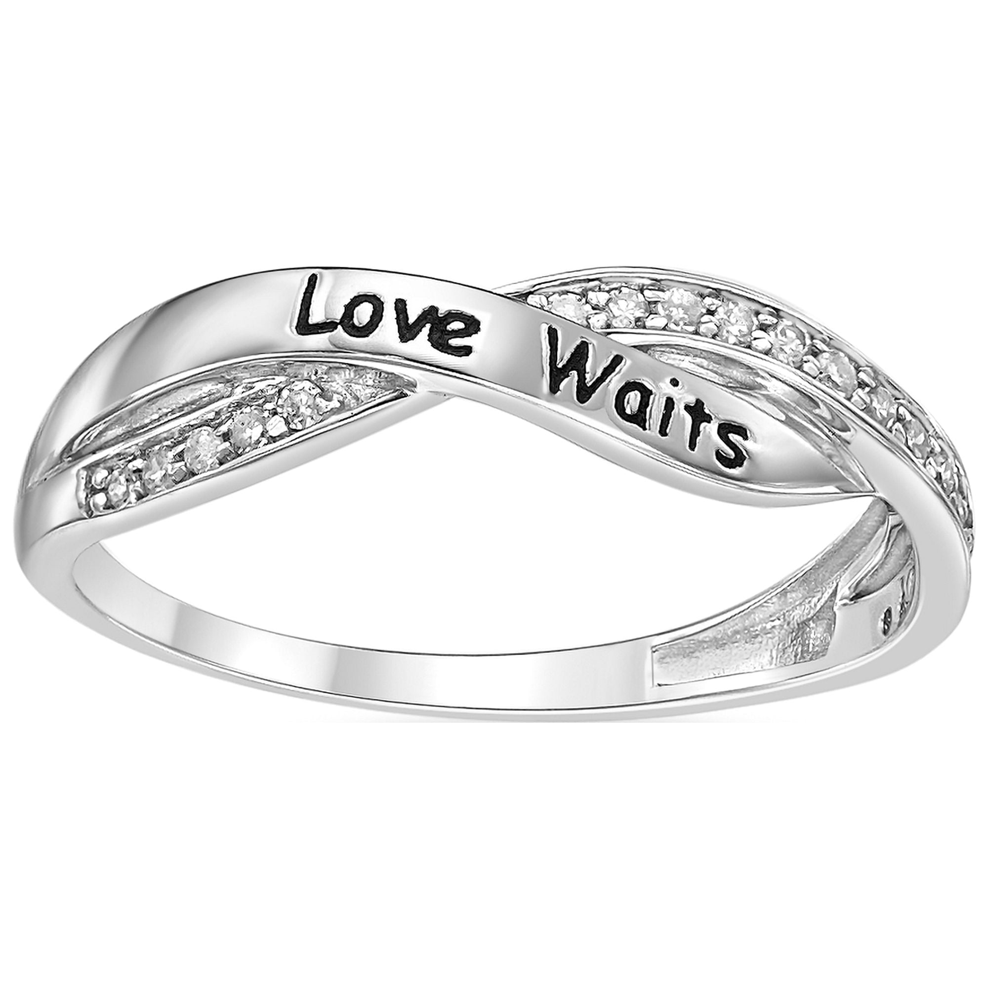1/10 Carat Natural Diamond Intertwined Love Waits Purity Ring for Women ...