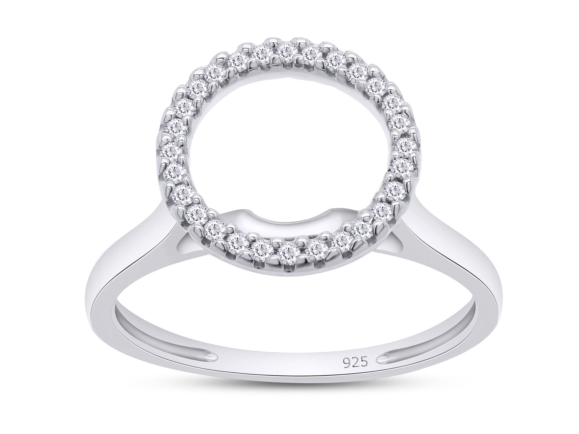 1/10 Carat Round Cut Lab Created Moissanite Diamond Open Round Halo ...