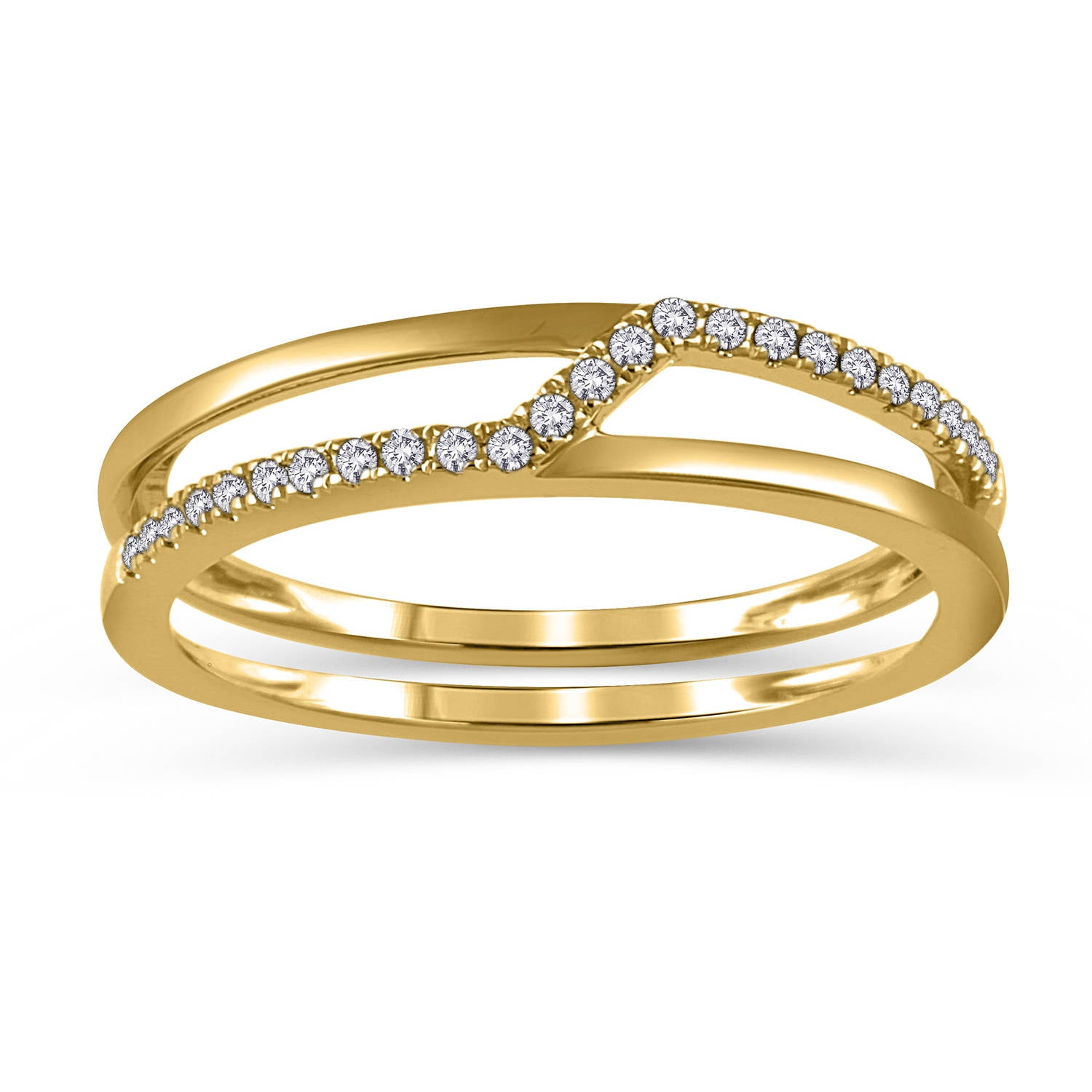 1/10 Carat T.W. Diamond 10kt Yellow Gold Fashion Ring - Walmart.com