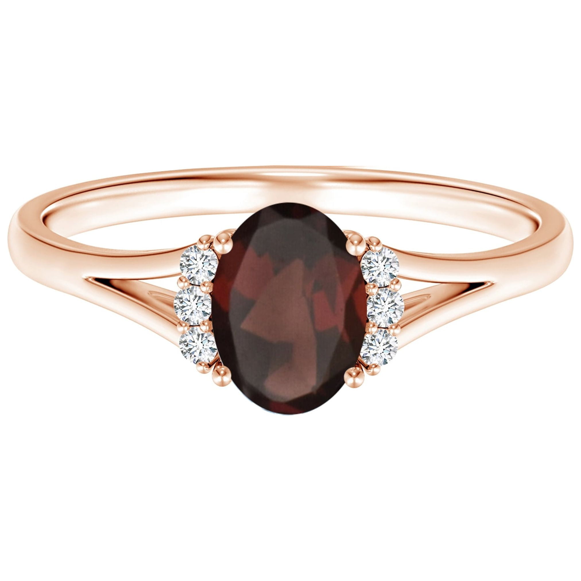 1.10 Ctw Oval Garnet 925 Sterling Silver Women Cluster Engagement Ring ...