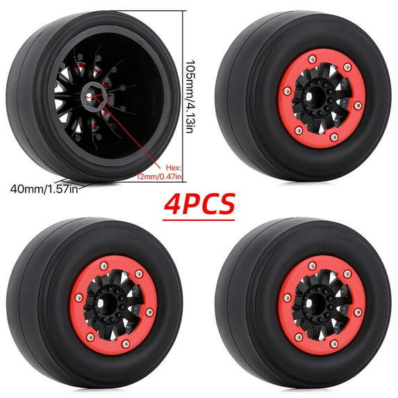 1/10 RC 2.2" Drag Racing Tire Wheel 12mm Hex Fits for Traxxas Slash 2WD ...