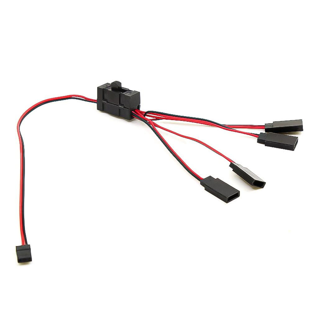 1/10 RC Car Crawler 4-Way LED Light Cable With Controller Switch Y Wire ...