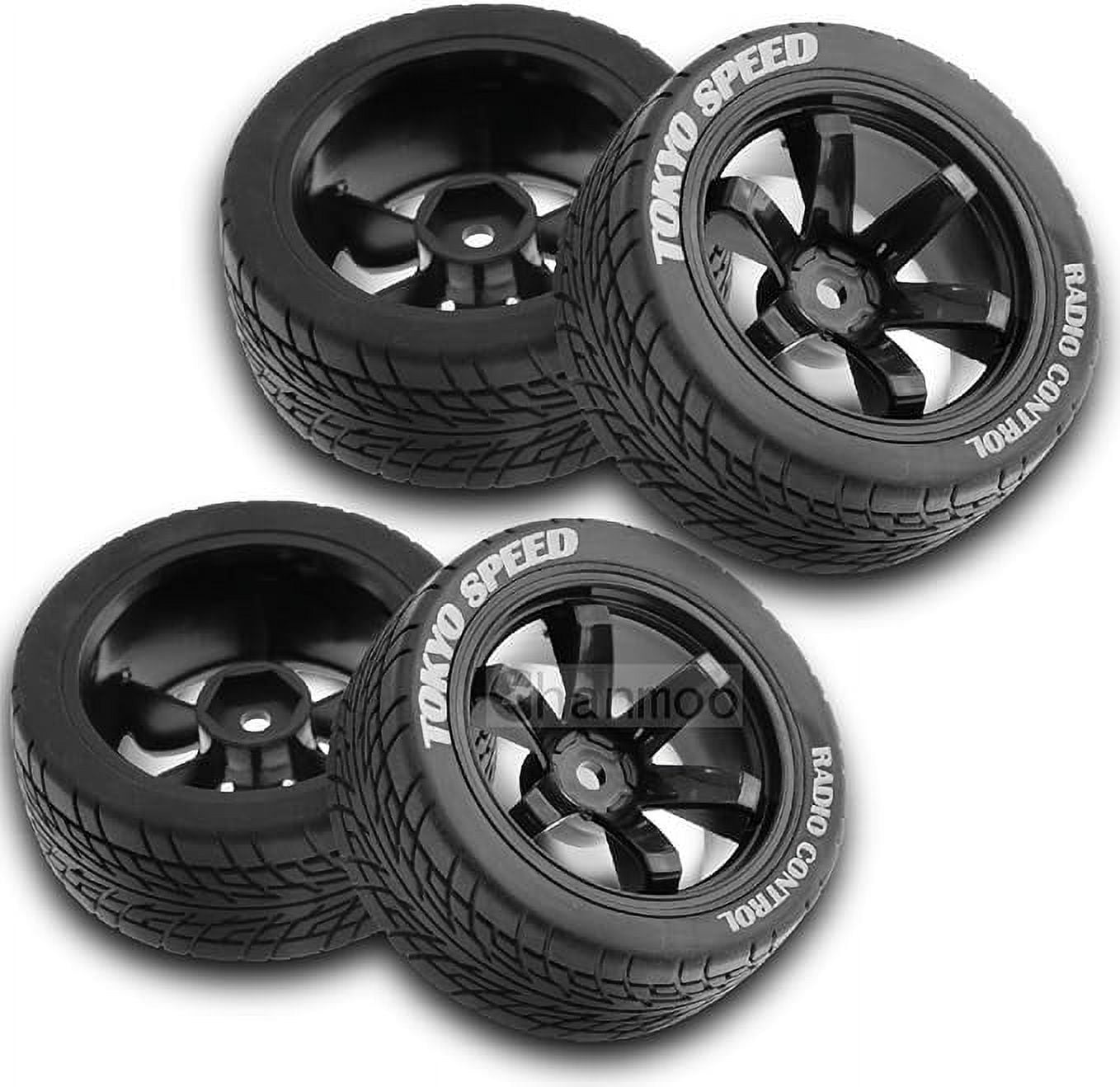 1/10 RC On Road Tires and Plastic Drift Wheels 12mm Hex Rally Racing ...