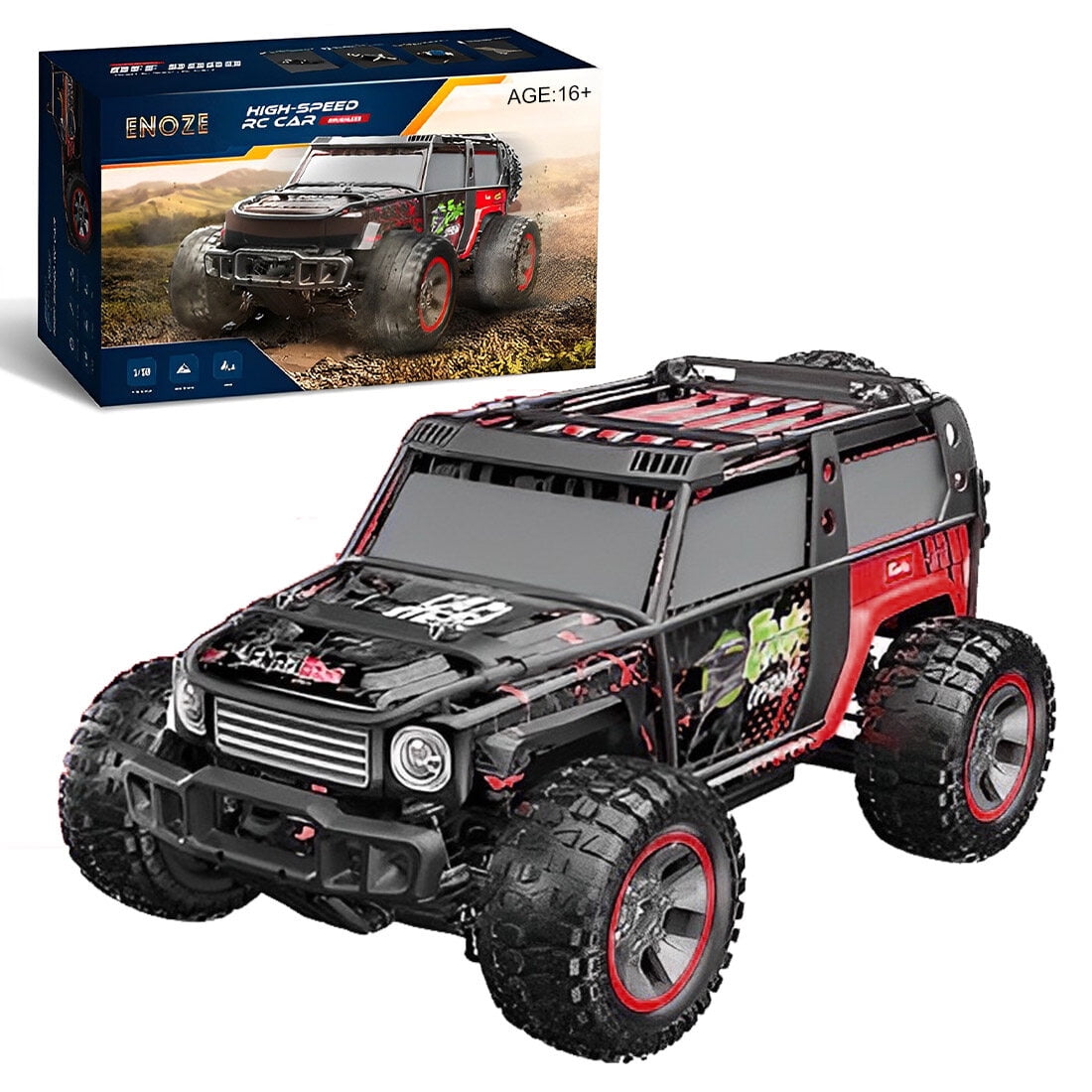 1/10 Scale Brushless Off-Road RC Car, 2.4G 4WD High Speed Remote ...