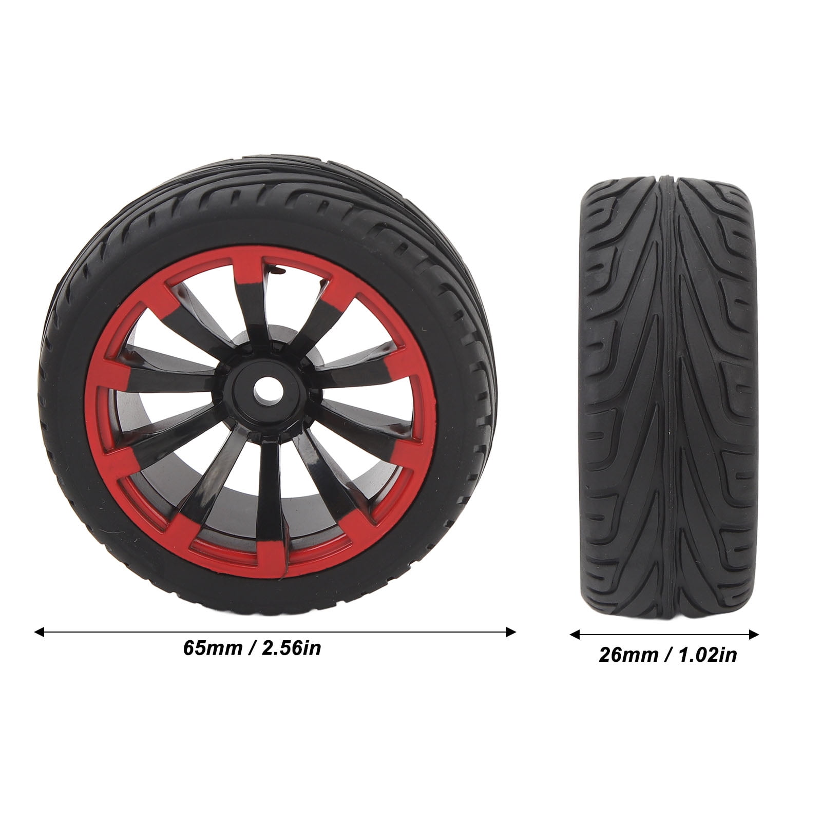 1/10 Scale RC Car Off,Road Tires , 12mm Hex, F,Shaped Tread, Improved ...