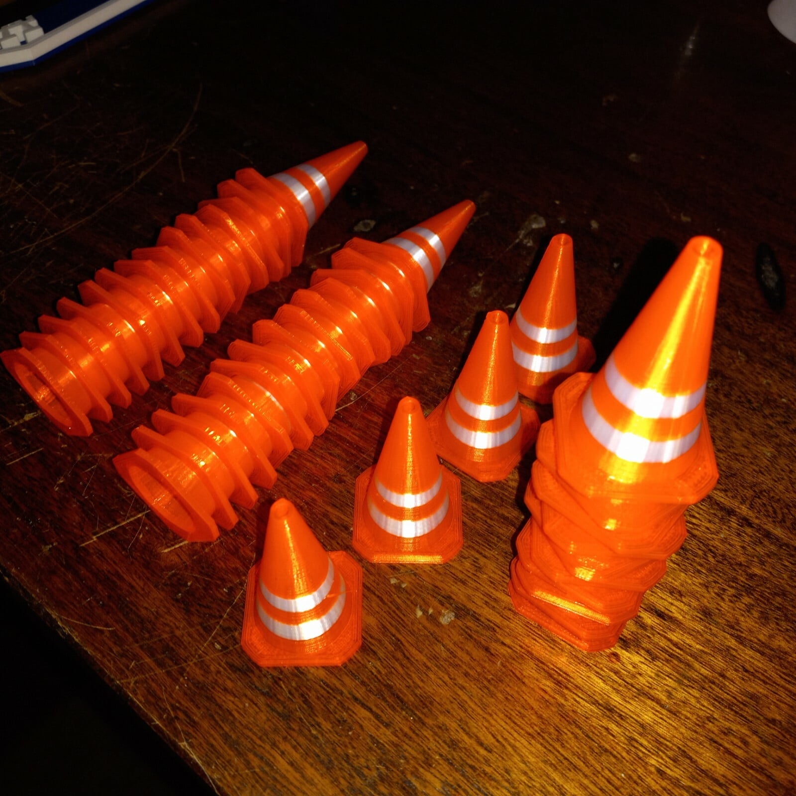 1/10 Scale Reflective white striped & Neon Orange RC Traffic Cones set ...