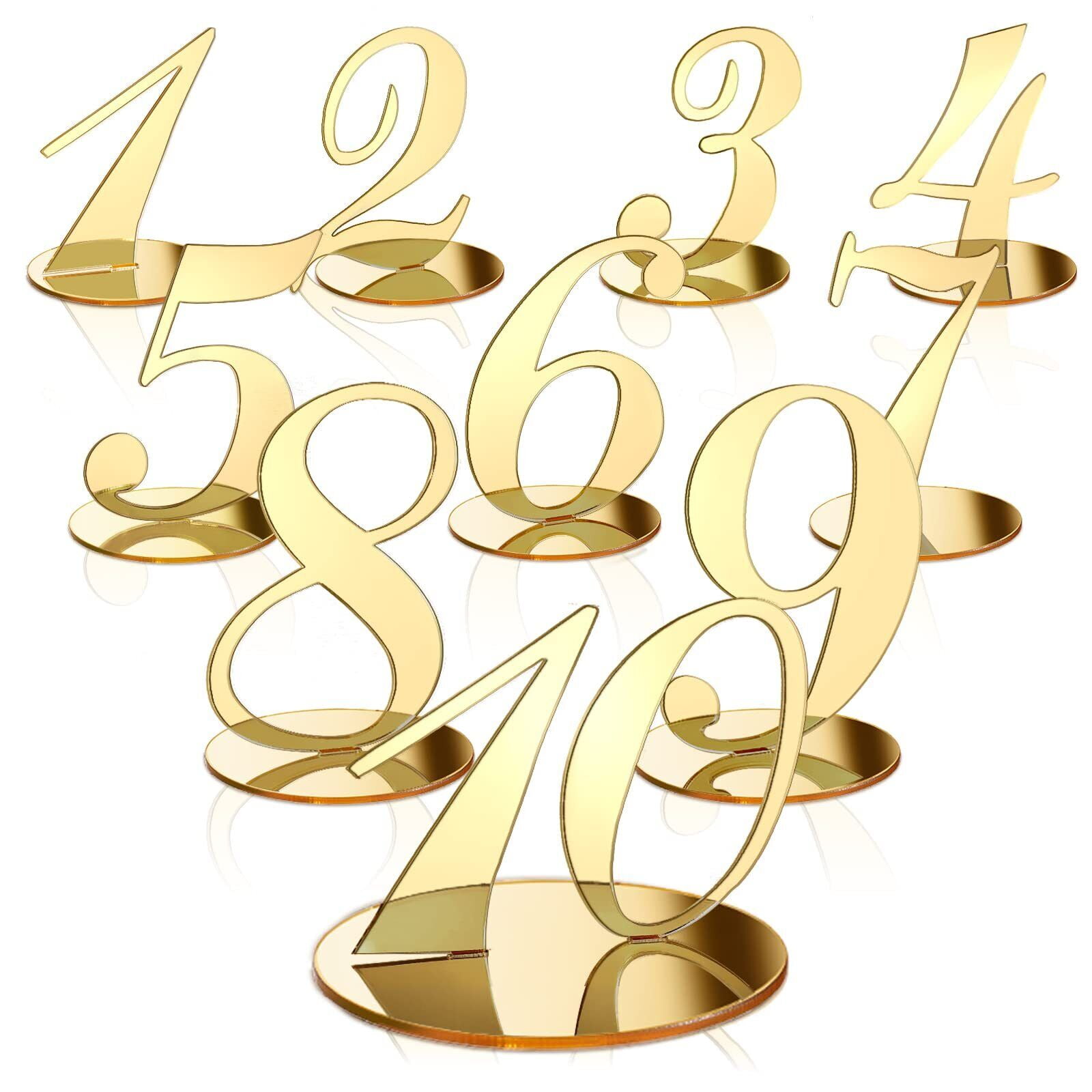1-10 Table Numbers for Wedding Reception Gold Wedding Table Numbers ...