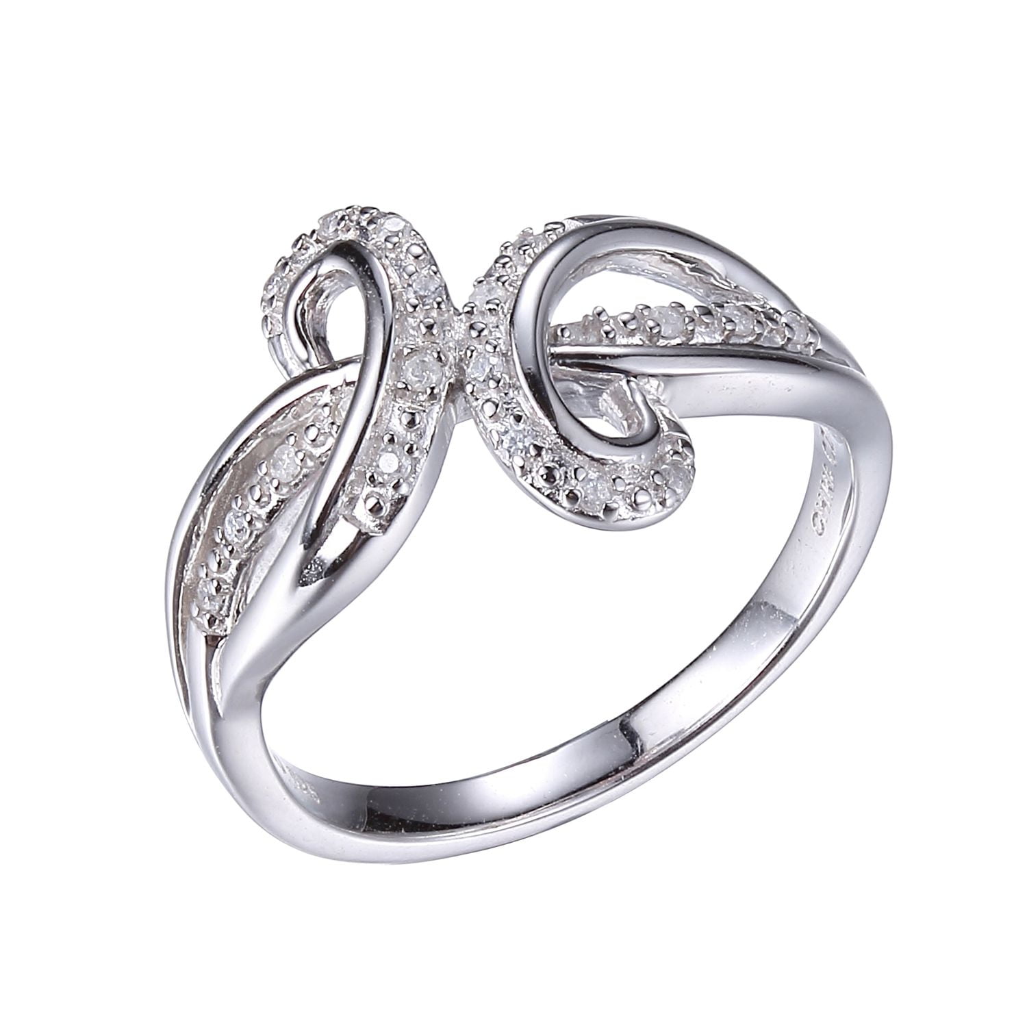 1/10 cttw Diamond and 1K Gold Fashion Loops Ring, Size 7 - Walmart.com