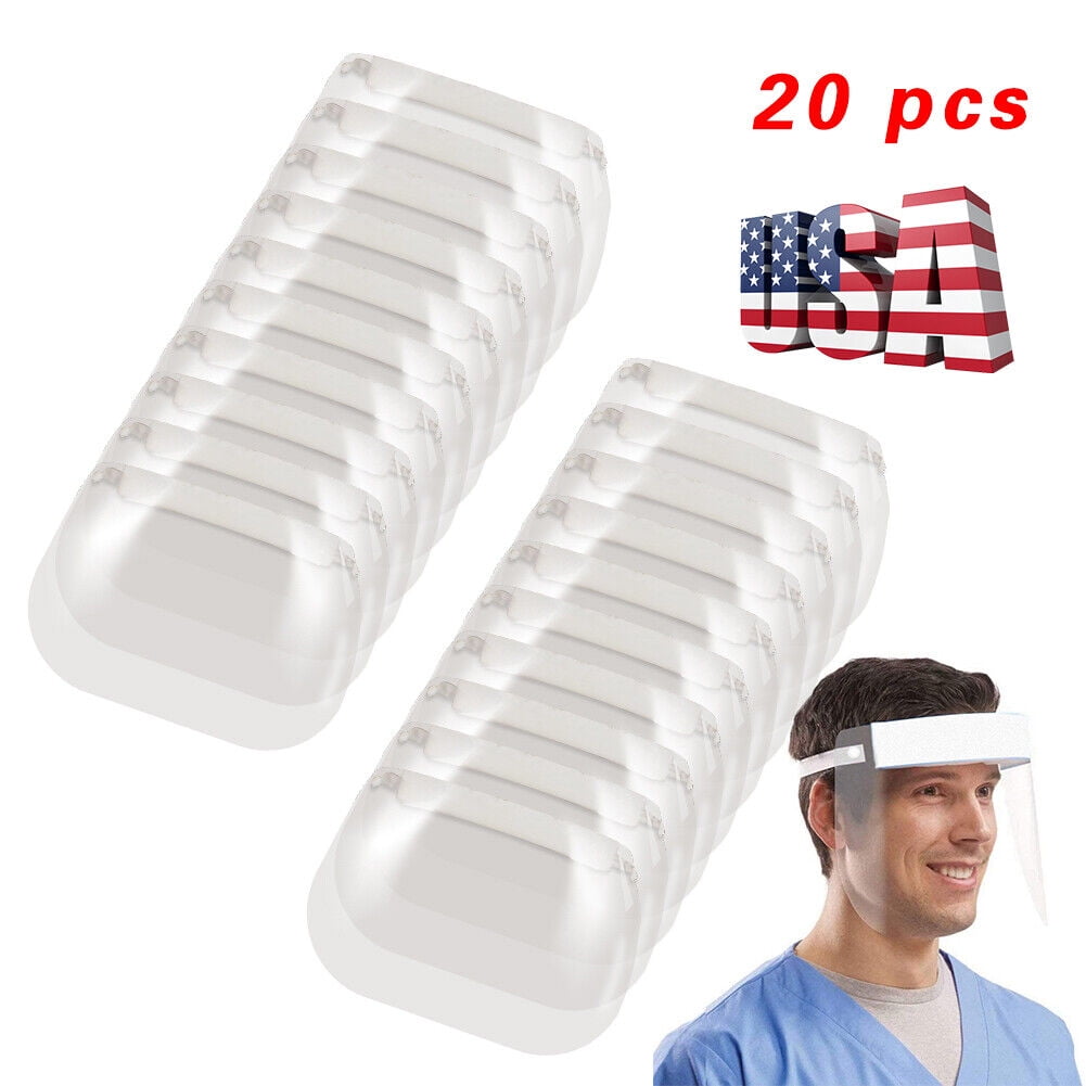 1-100 PCS Safety Full Face Shield Clear Reusable Washable, Full Face ...