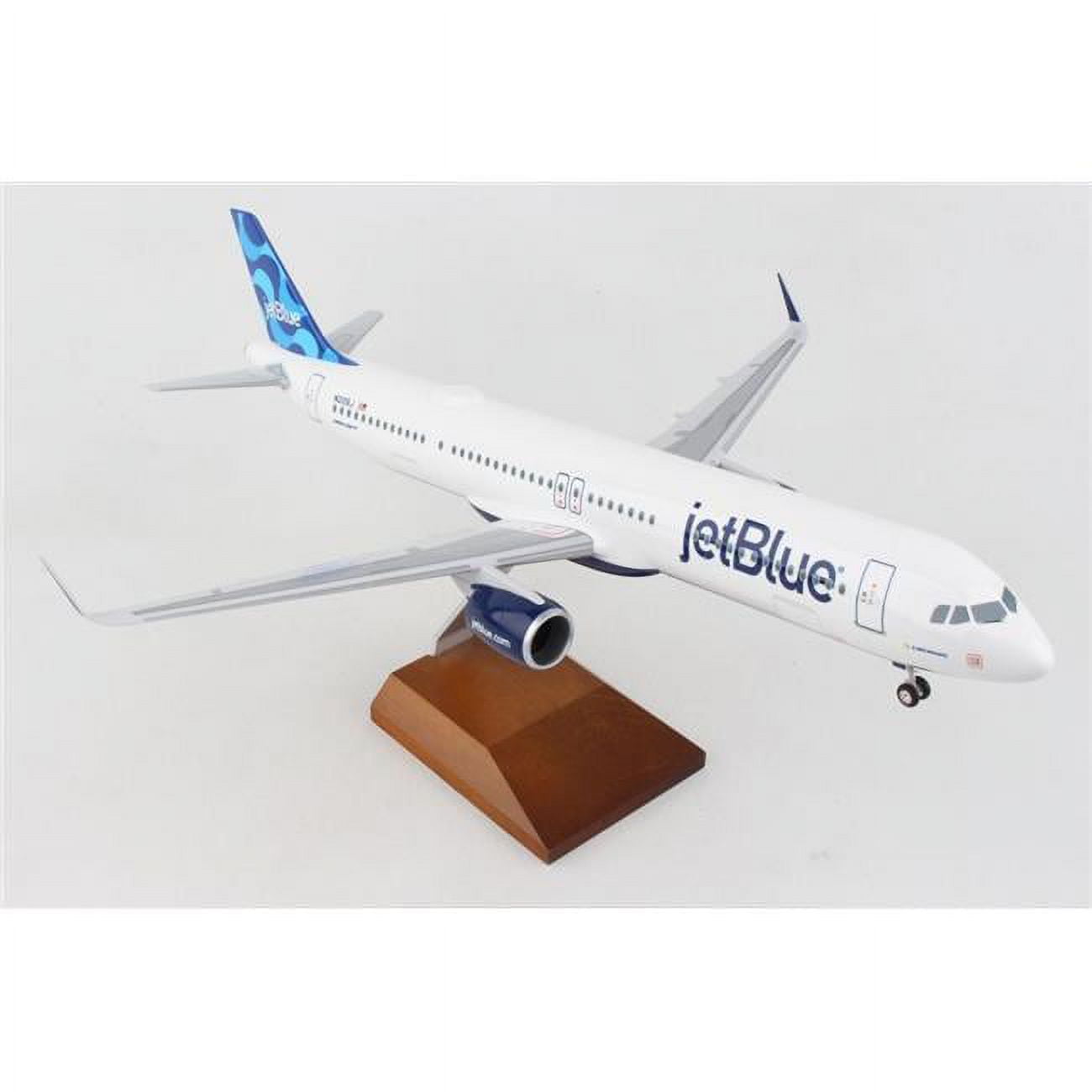 1-100 Scale Jetblue A321Neo Ribbon with Wood Stand & Gear Model ...
