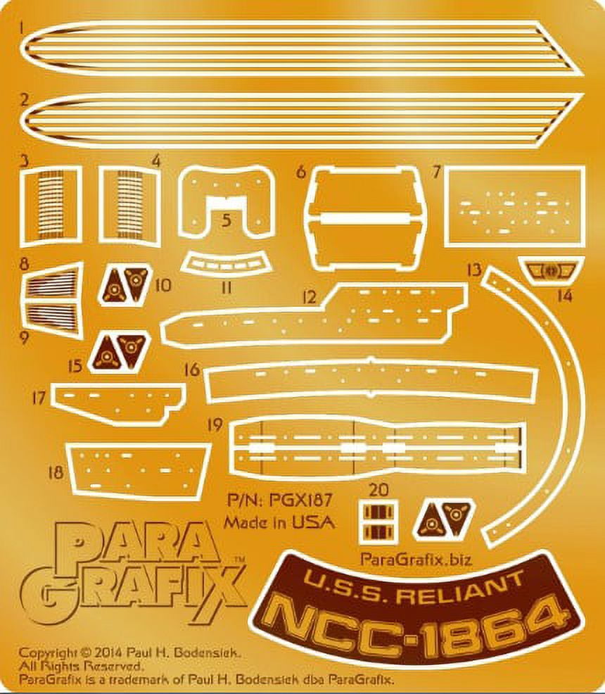 1/1000 Star Trek: USS Reliant NCC1864 Photo-Etch Set for PLL - Walmart.com