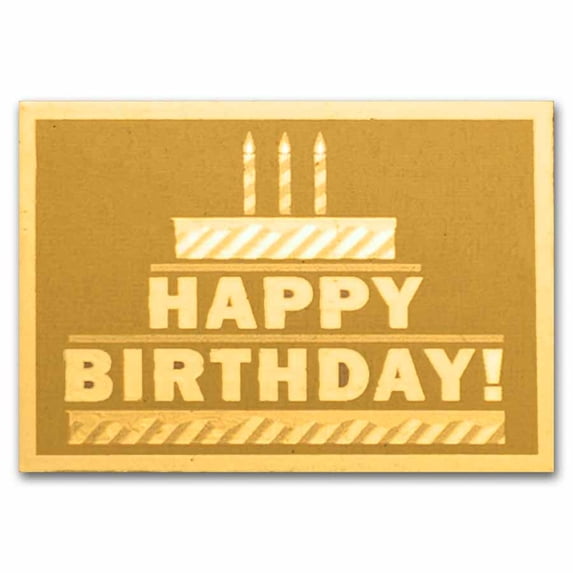 1/1000 oz Gold Bar - Happy Birthday Cake (w/Box & COA) - Walmart.com