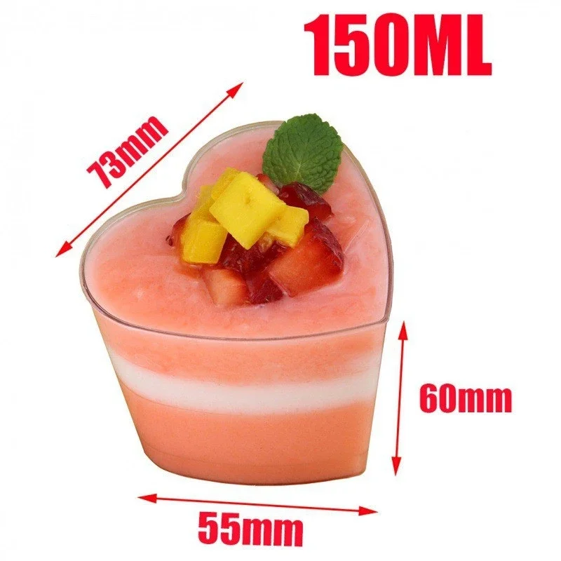 1-100oz Mini Square Clear Plastic Dessert Cups Pudding Cup Dessert Cake ...