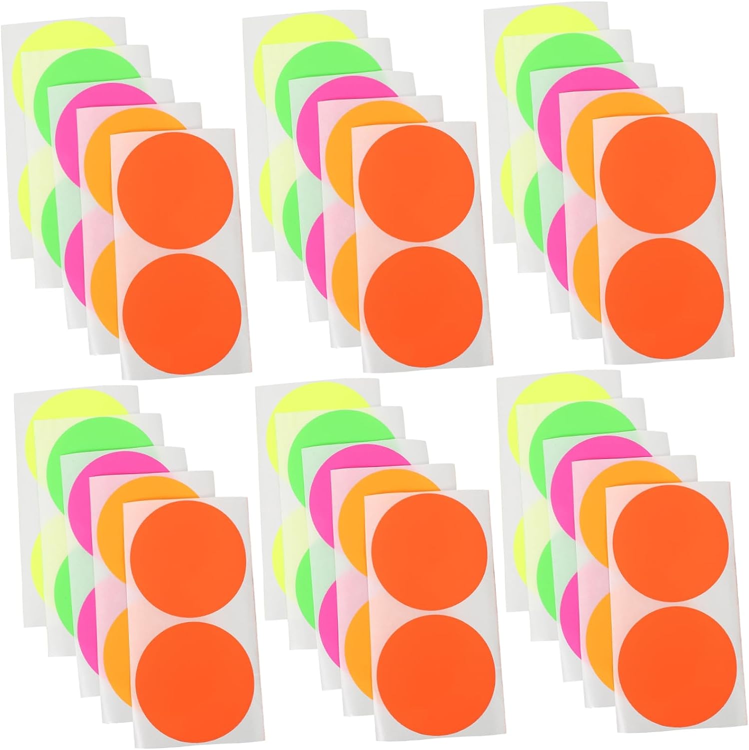 1 100pcs Color Round Label Fluorescent Orange Stickers Fluorescent ...