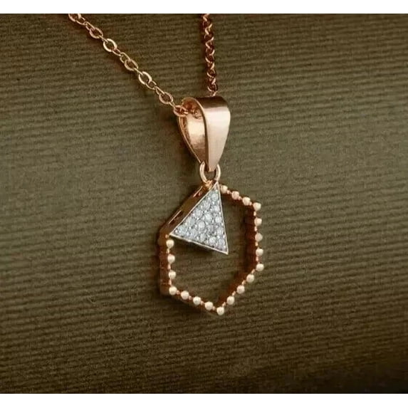 1.10CT Round Cut Simulated Diamond Women's Weddings Gift Pretty Pendant ...