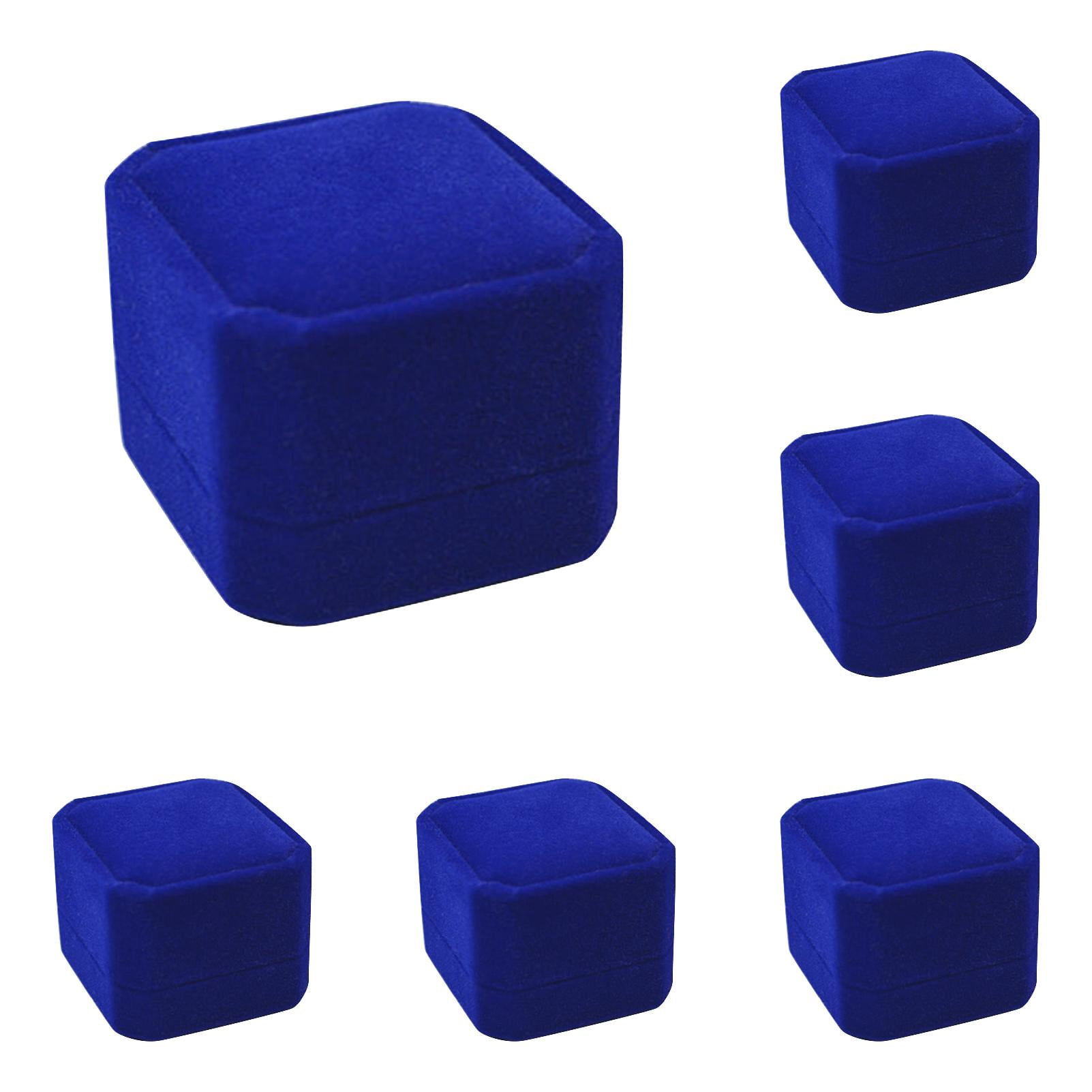 1-10PC Square Velvet Ring Display Case Jewelry Box Wedding Travel Ring ...