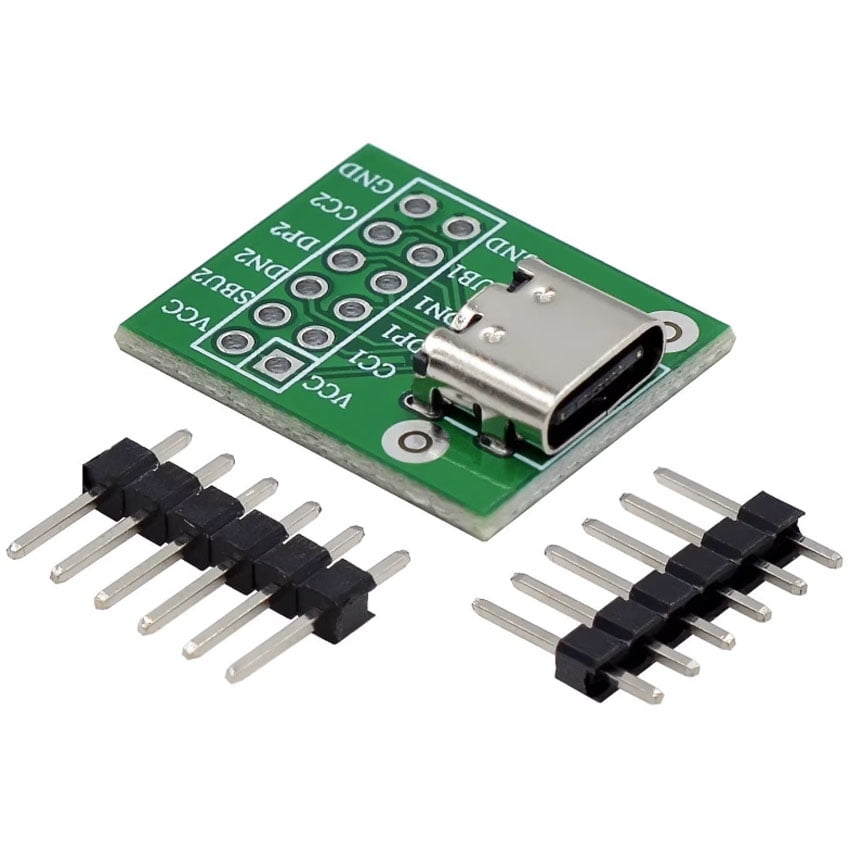 1-10PCS USB TYPE-C conversion board 2.54MM CC1 CC2 5.1K pull-down resistor connection - Walmart.com