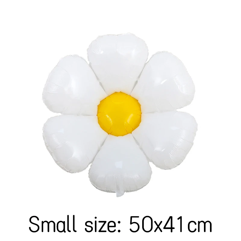 1/10Pcs Daisy Balloon Huge White Flower Aluminum Foil Balloons for ...