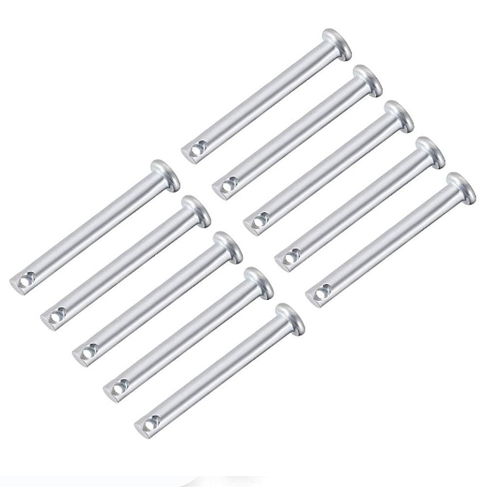 1/10Pcs Furniture Installation Zinc-Plating 5mm x 40mm Flat Head Silver ...