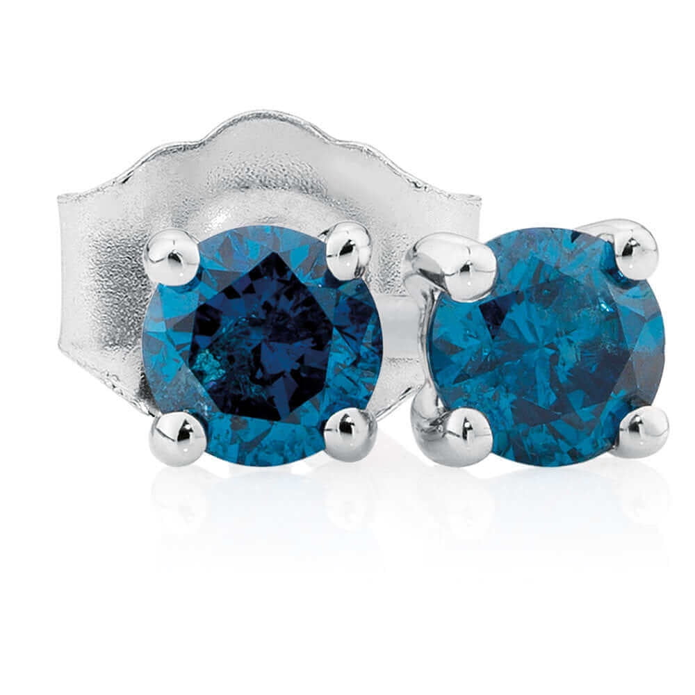 1/10ct 14k Gold Color Diamond Stud Earrings (Available in 7 color ...