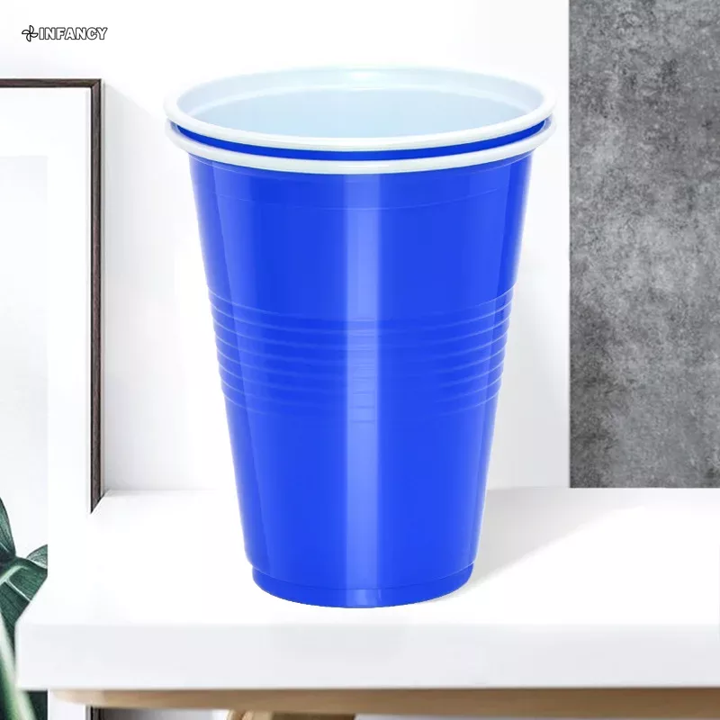 1/10pcs 16-Ounce Plastic Party Cups in Red Blue Disposable Plastic Cups ...